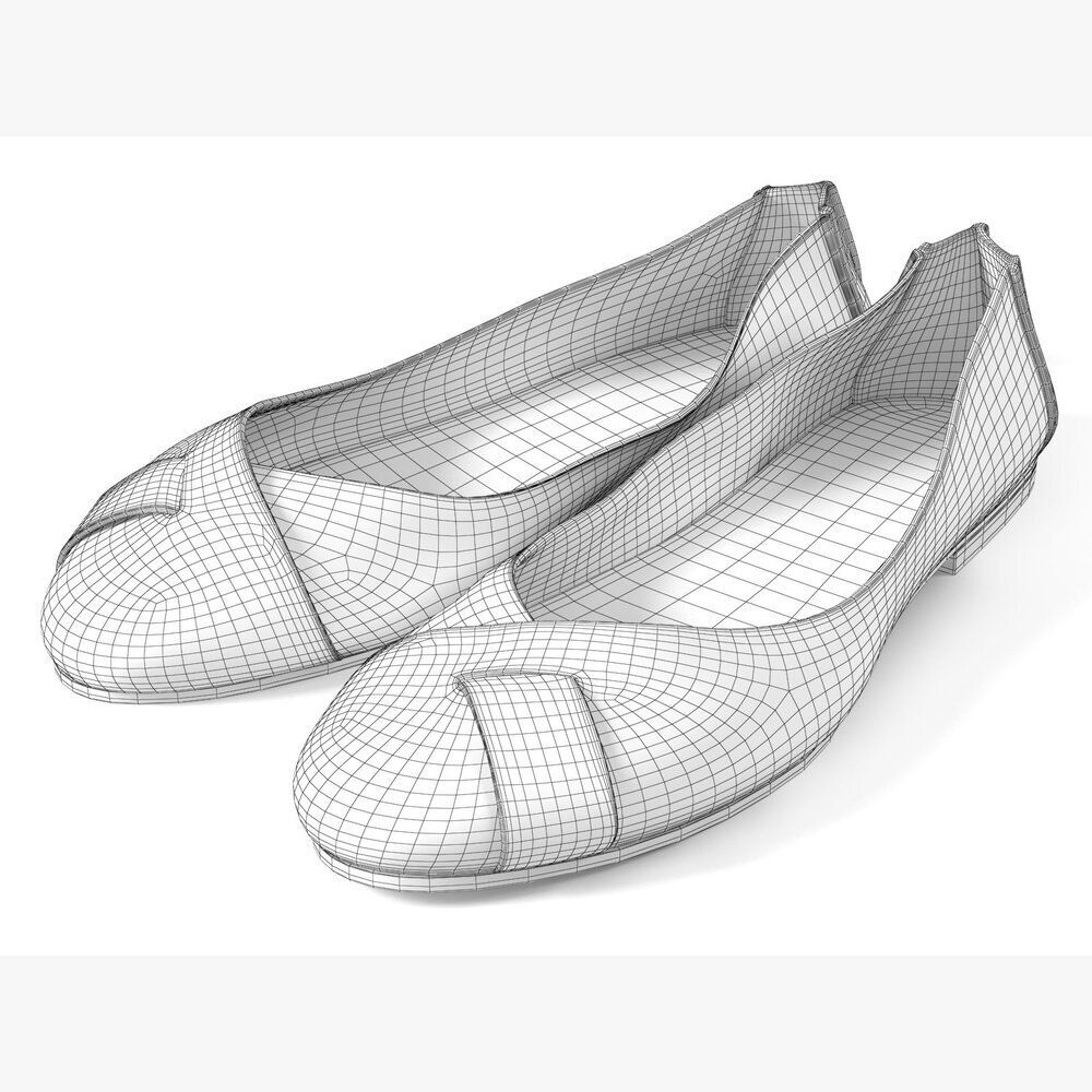 Nude Leather Flats 3D model - Download Shoes on 3DModels.org
