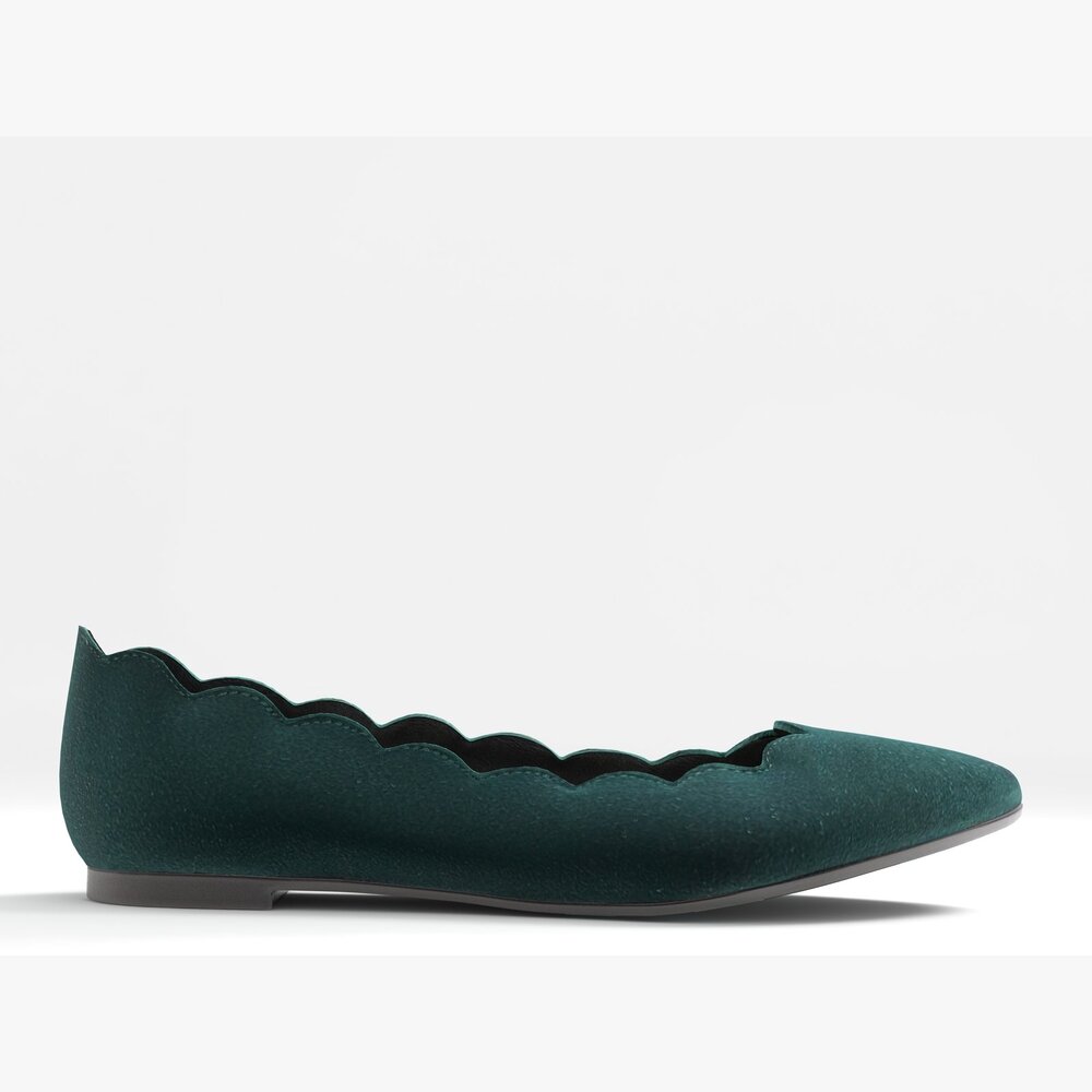 Scallop Jump Flat Shoes 3D model - Download Shoes on 3DModels.org