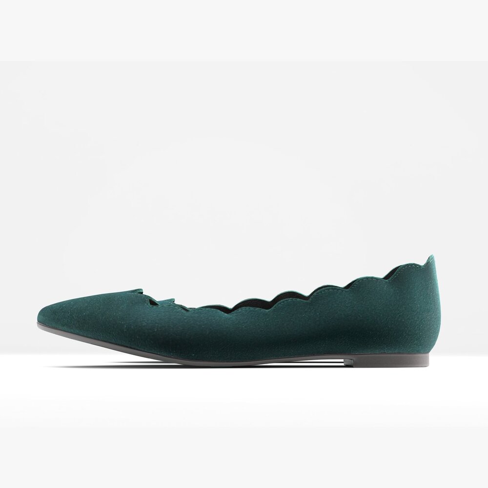 Scallop Jump Flat Shoes 3D model - Download Shoes on 3DModels.org