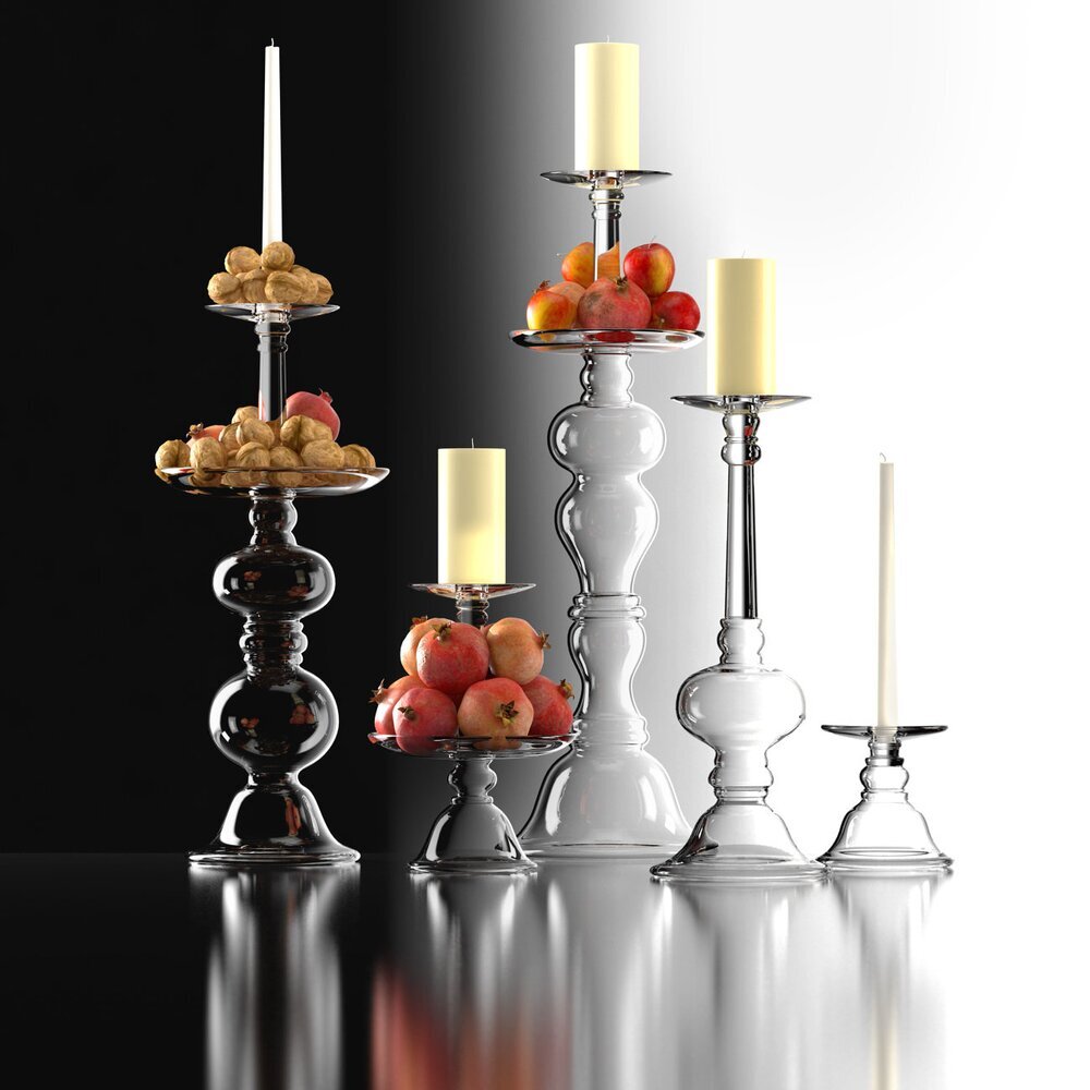 Addison Glass Candle Holders 3D model - Download Decoration on 3DModels.org
