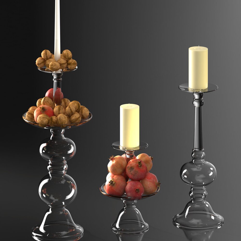 Addison Glass Candle Holders 3D model - Download Decoration on 3DModels.org