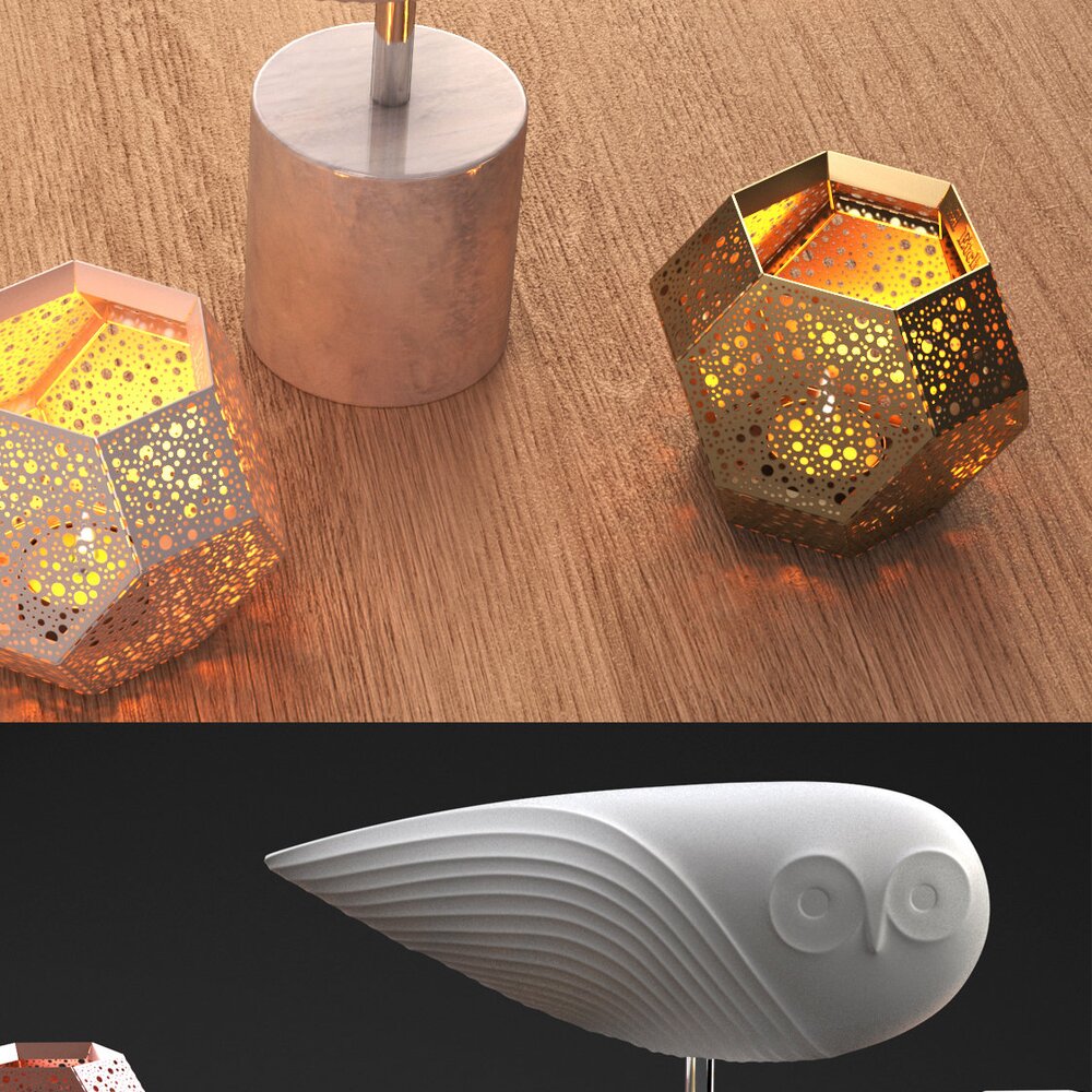 Tom Dixon JONATHAN ADLER Owl & TOM DIXON Etch 3D model - Download ...