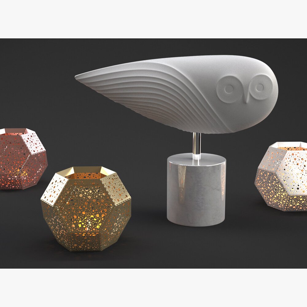 Tom Dixon JONATHAN ADLER Owl & TOM DIXON Etch 3D model - Download ...