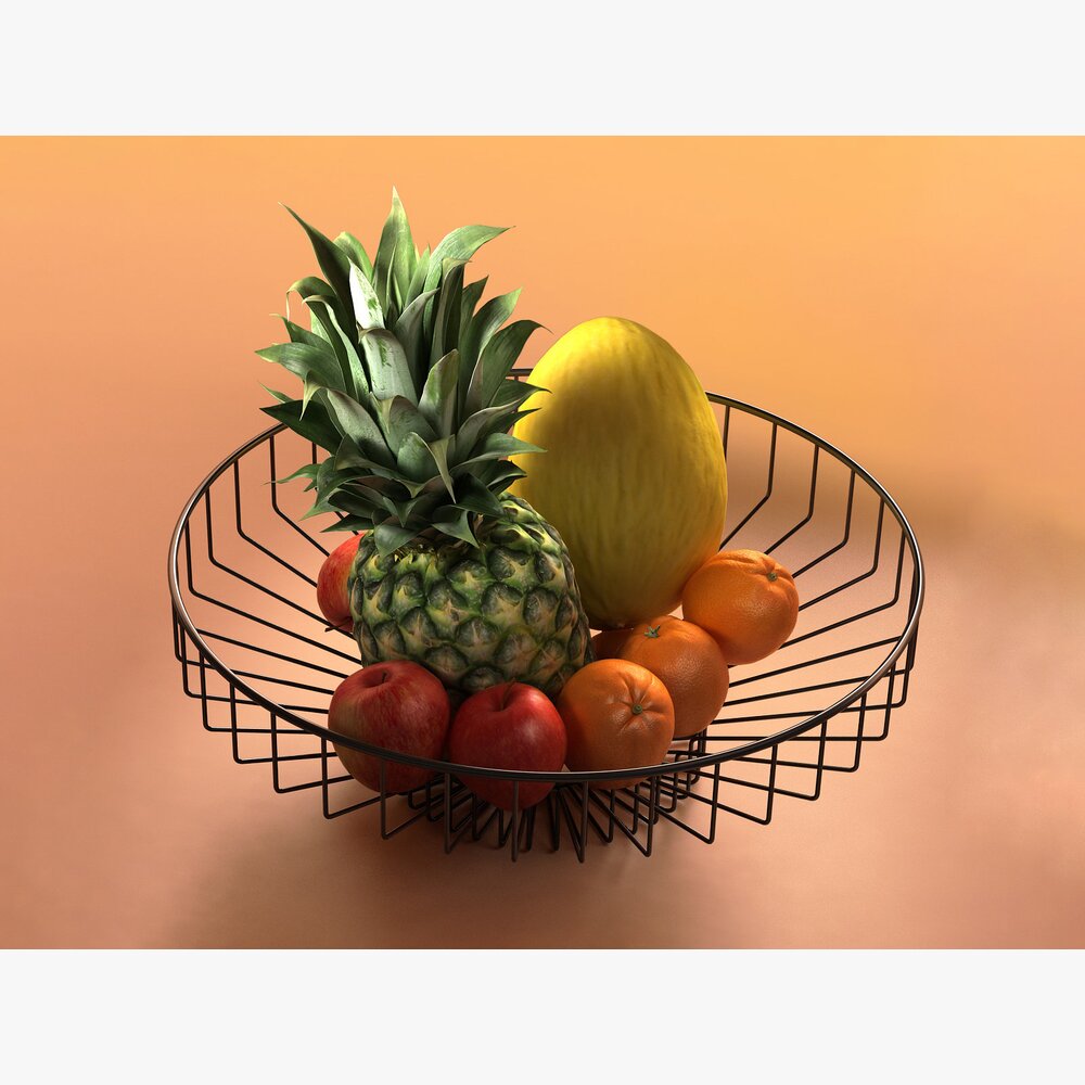 Wire Fruit Bowl 3D model - Download Tableware on 3DModels.org