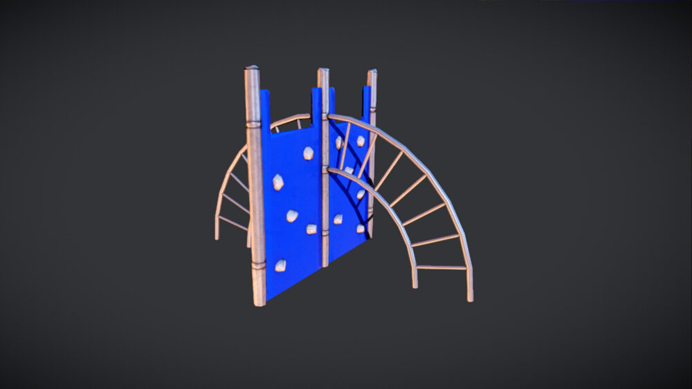 Playground Climbing Wall 3D model - Download Street elements on ...