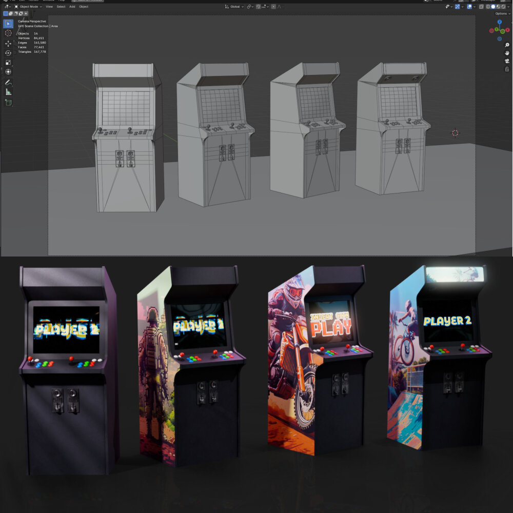 Coin Operated Arcade Game Machine 3D model - Download Game Console on ...