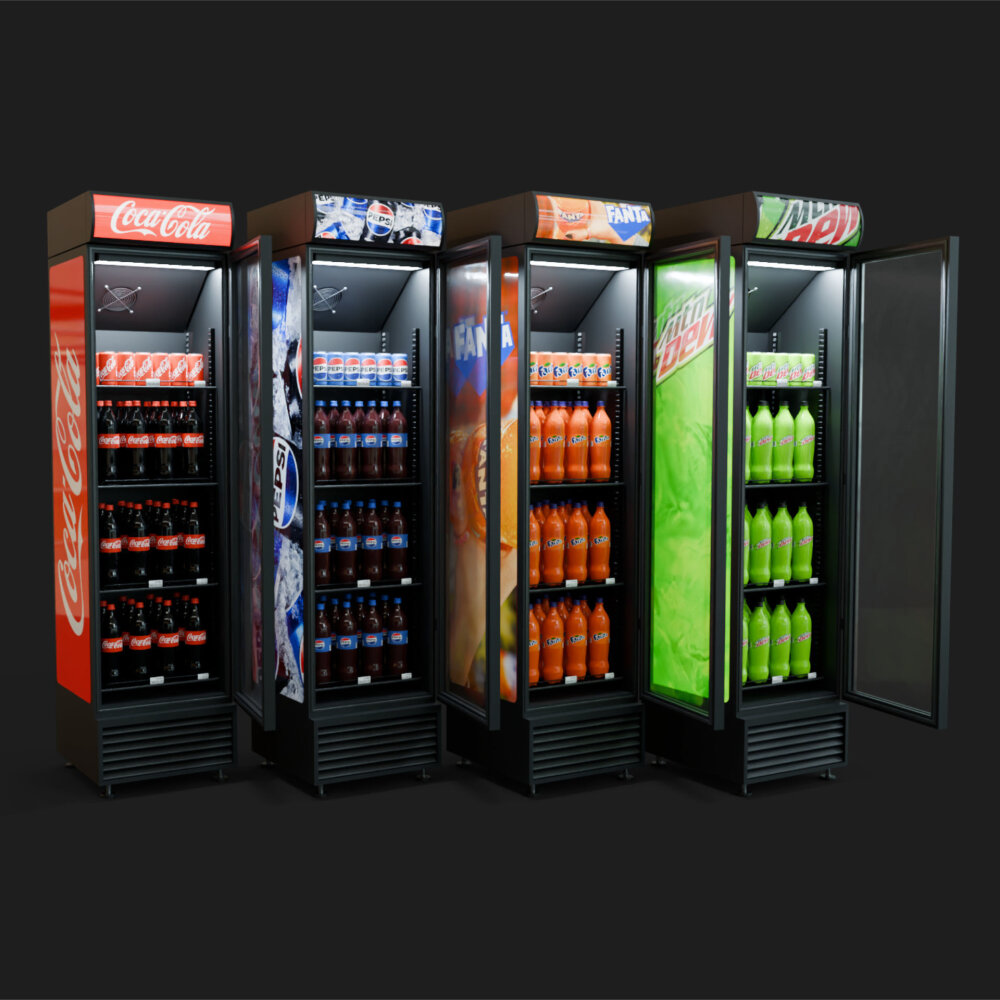 Shop Fridge For Cold Drink Soft Drink 3D model - Download Appliances on ...