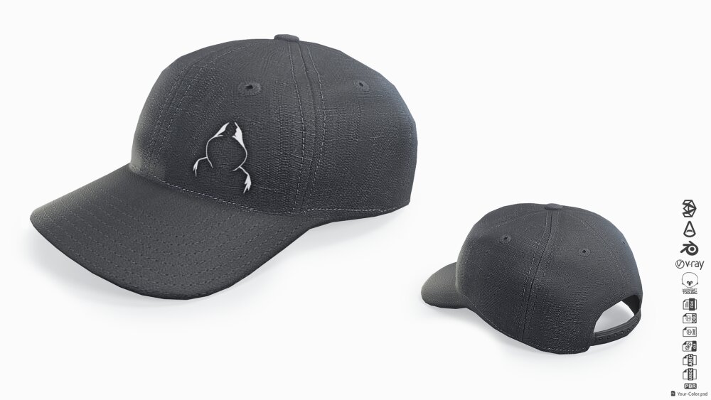 Baseball Cap 3D model - Download Hats on 3DModels.org