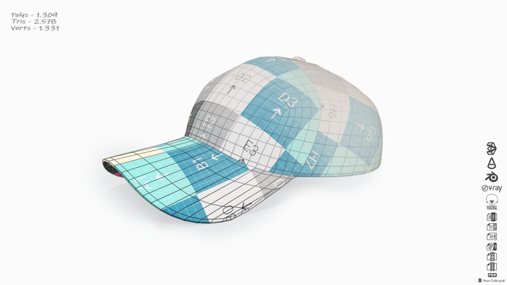 Baseball Cap 3D model - Download Hats on 3DModels.org