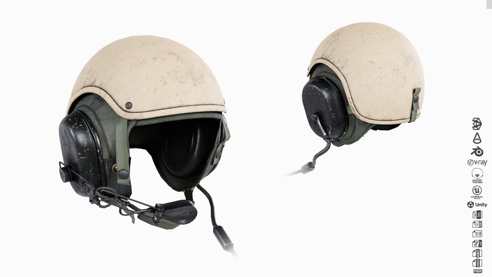 Gentex Cvc – Combat Vehicle Crewman Helmet 3D model - Download Armor on ...