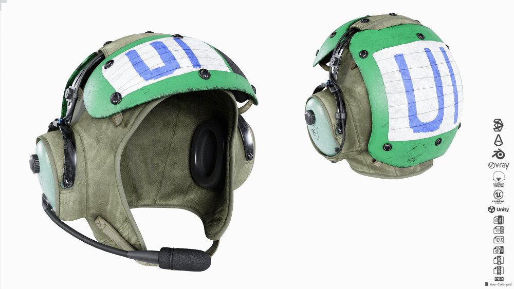 David Clark HGU-25P Casco Craneal de la Marina de Estados Unidos Modelo ...