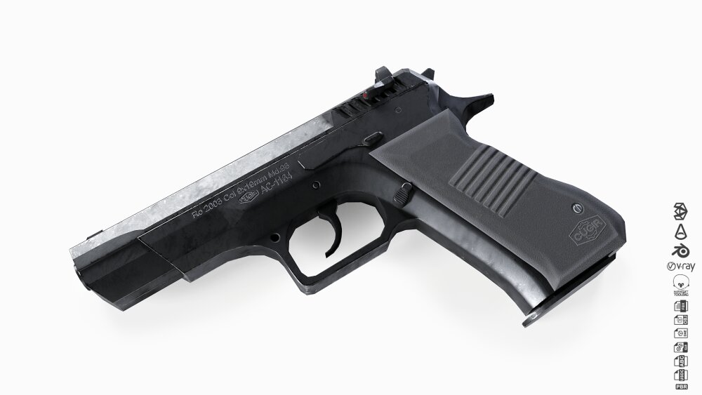 Md. 2000 Pistol 3D model - Download Pistol on 3DModels.org