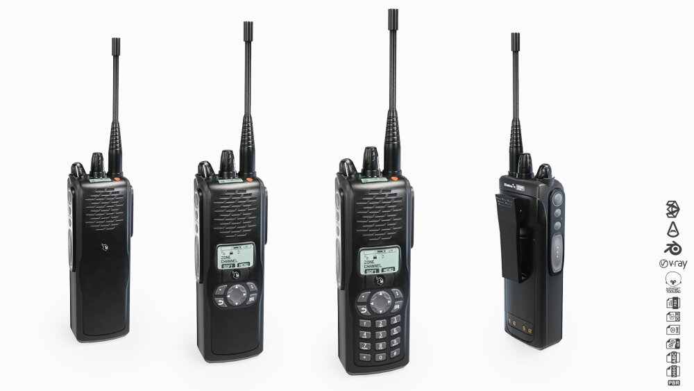 EF Johnson Viking Portable Radio 3D model - Download Audio Devices on ...
