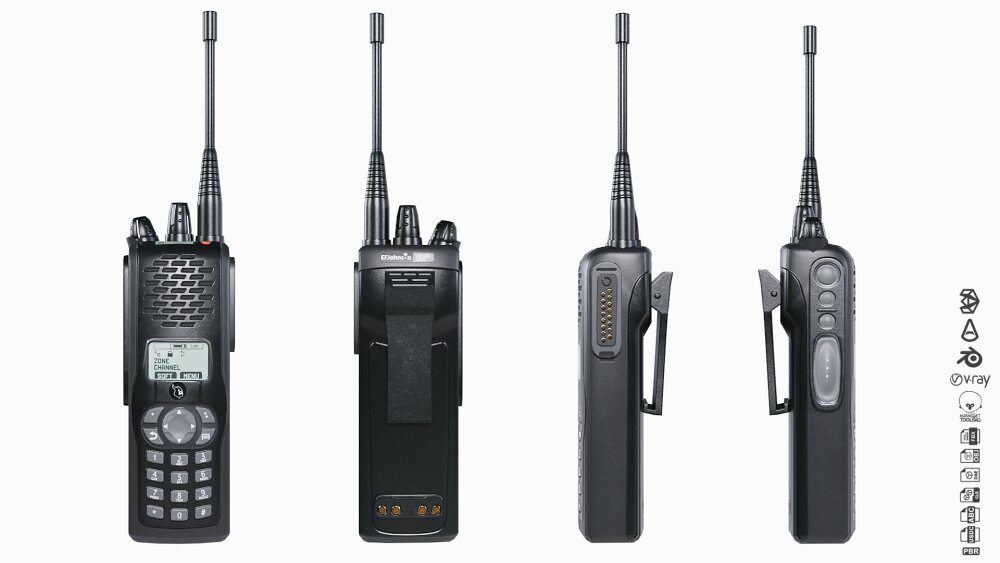 EF Johnson Viking Portable Radio 3D model - Download Audio Devices on ...
