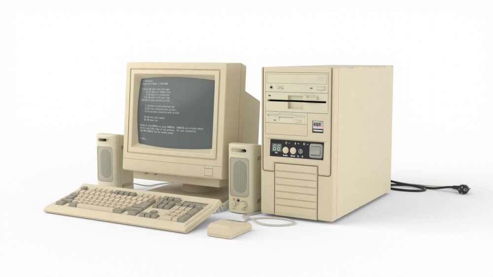 Vintage Desktop Computer 3D model - Download Desktop Computer on ...