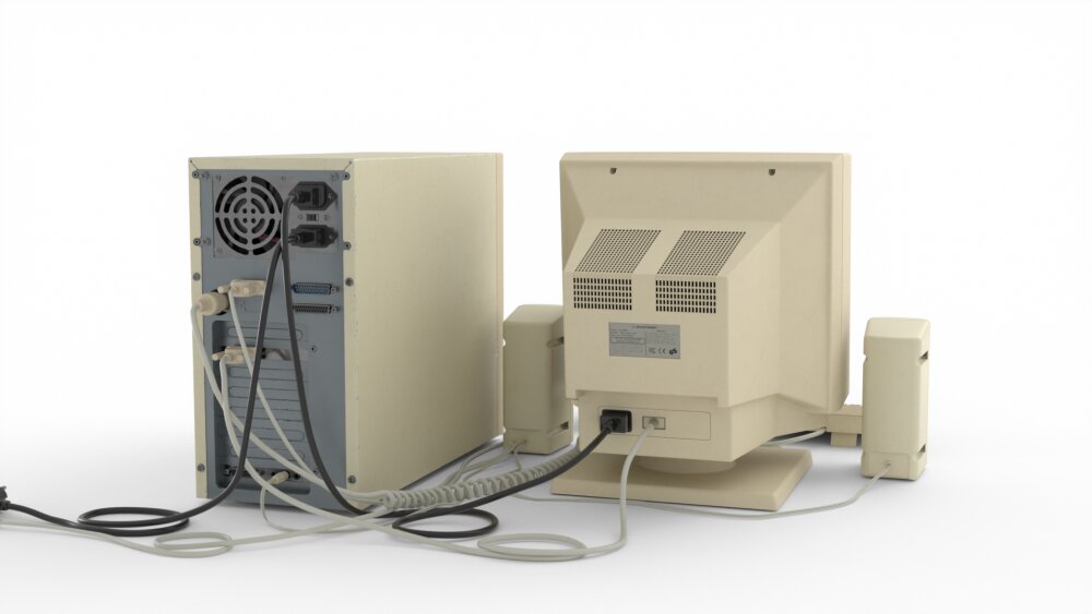 Vintage Desktop Computer 3D model - Download Desktop Computer on ...