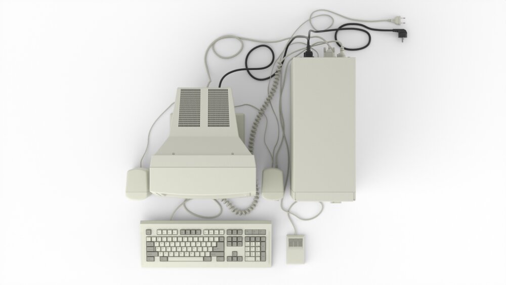 Vintage Desktop Computer 3D model - Download Desktop Computer on ...