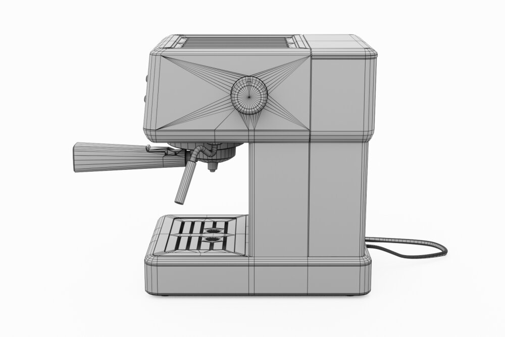Stainless Steel Espresso Machine 3D model - Download Home Appliances on ...