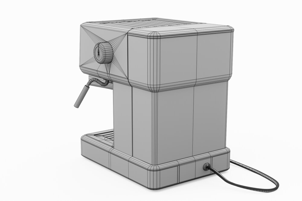 Stainless Steel Espresso Machine 3D model - Download Home Appliances on ...