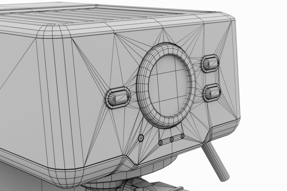 Stainless Steel Espresso Machine 3D model - Download Home Appliances on ...