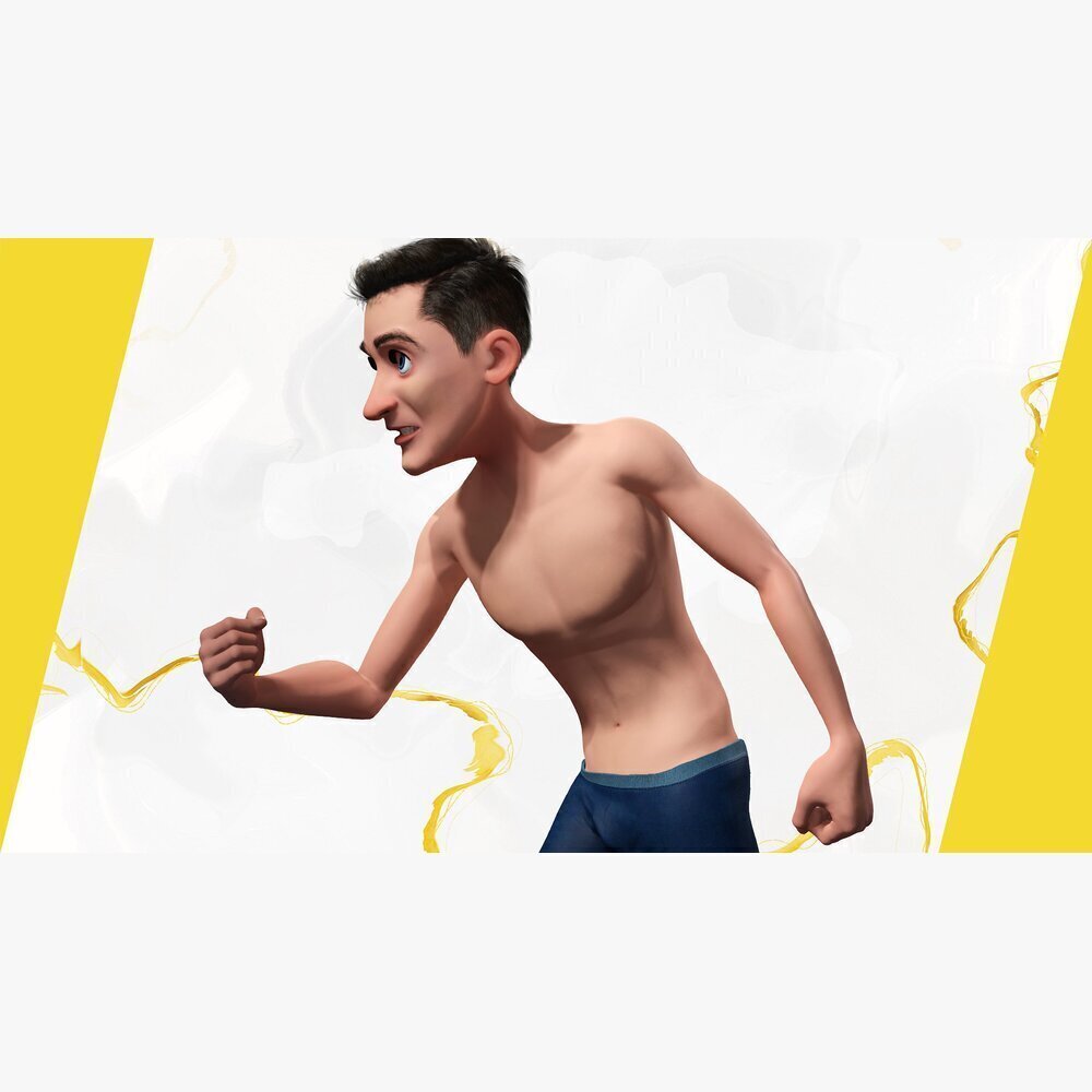 Cartoon Base Mesh Young Male Character 3D model - Download Cartoon ...