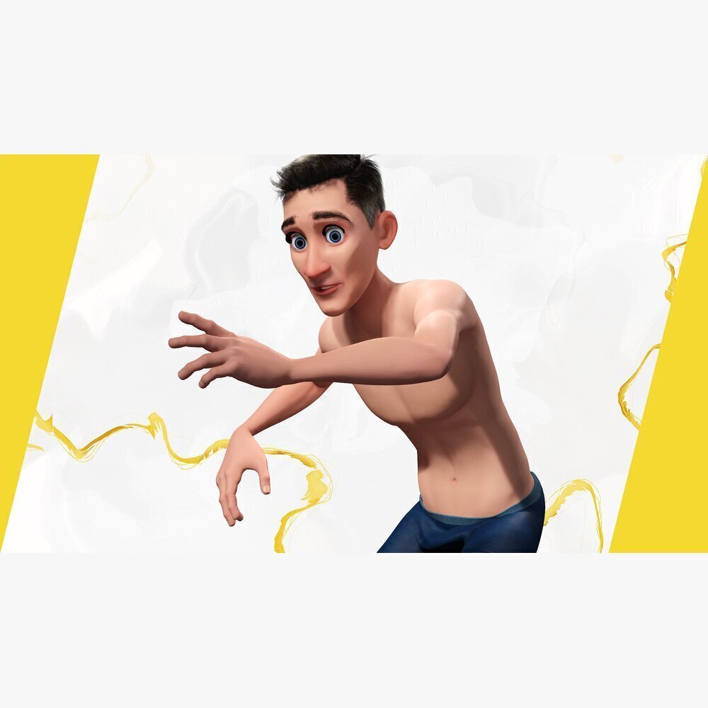 Cartoon Base Mesh Young Male Character 3D model - Download Cartoon ...