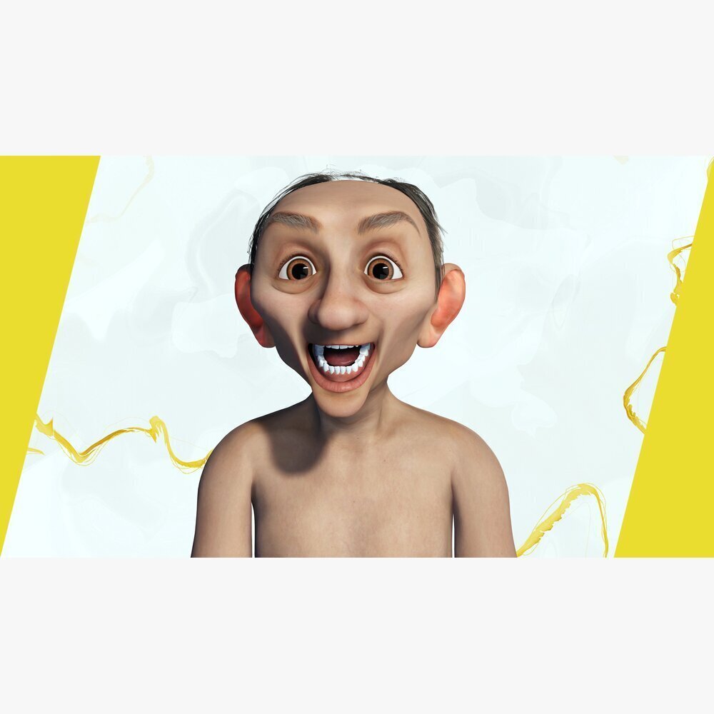 Toon Old Man grandfather stylized Male cartoon 3D model - Download ...