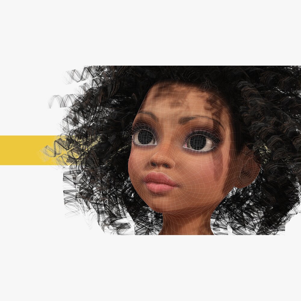 Afro American Cartoon Woman in Casual Outfit 3D model - Download ...