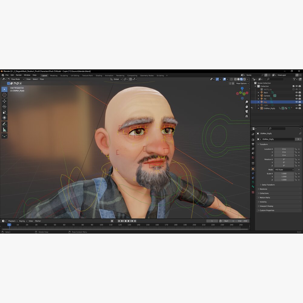 Country Man Character Cartoon Semi-Realistic 3D model - Download ...