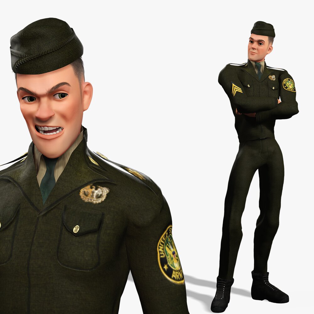 Soldier United States Army Toon Realistic Stylization 3D model ...