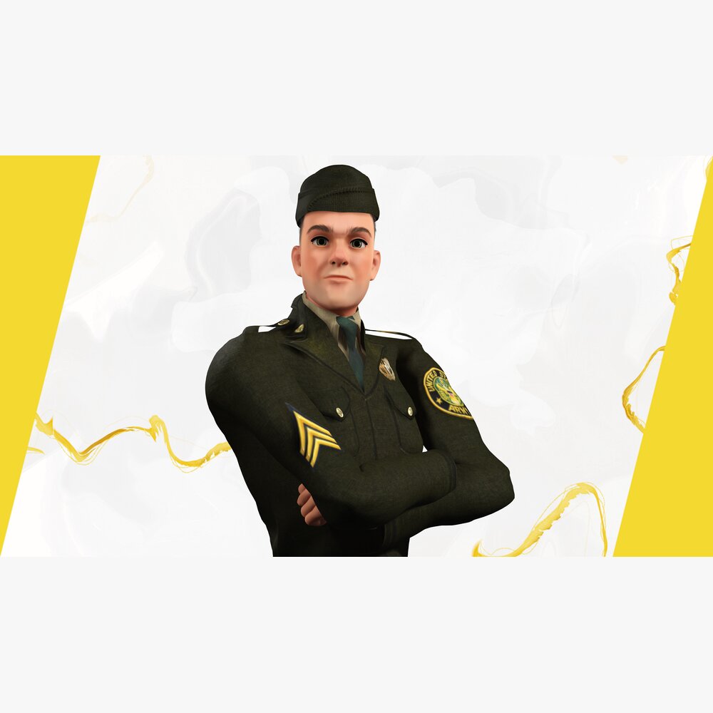 Soldier United States Army Toon Realistic Stylization 3D model ...