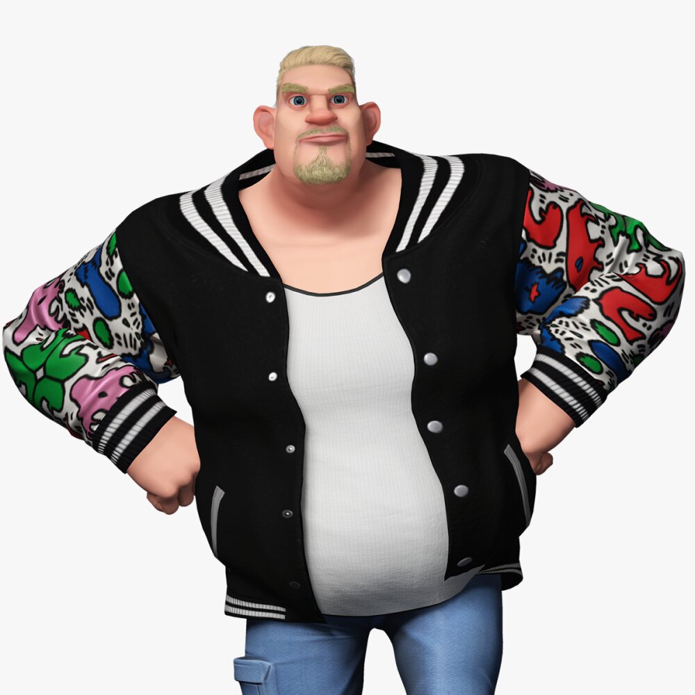 Stylized Cartoon Urban Big Guy 3D model - Download Cartoon characters ...