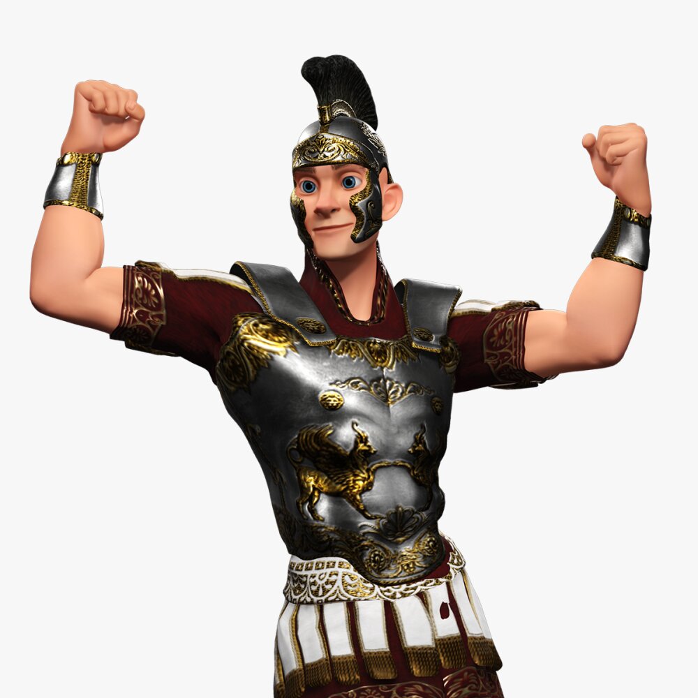 Cartoon Roman Soldier in Armor Battle 3D model - Download Cartoon ...