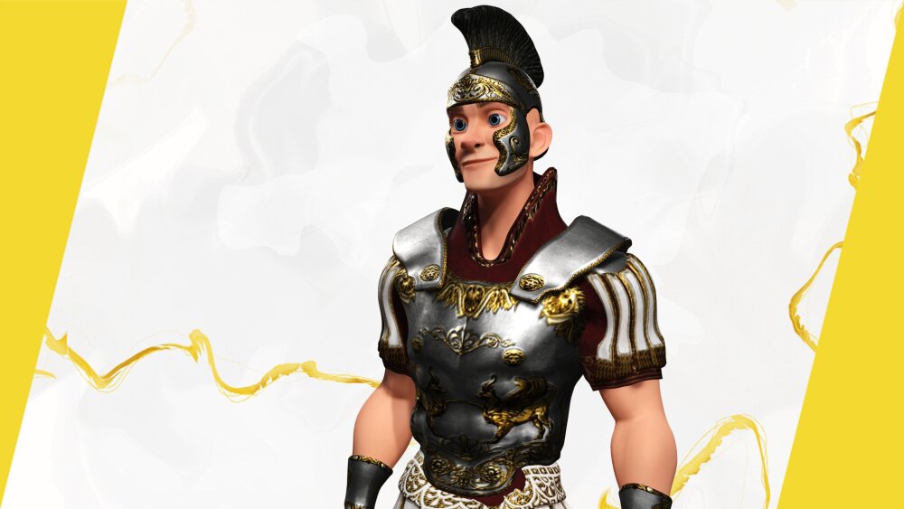 Cartoon Roman Soldier in Armor Battle 3D model - Download Cartoon ...