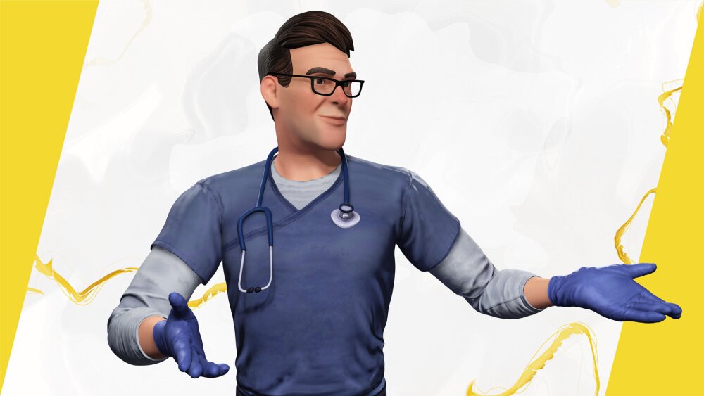 Stylized Cartoon Male Paramedic Character 3D model - Download Cartoon ...