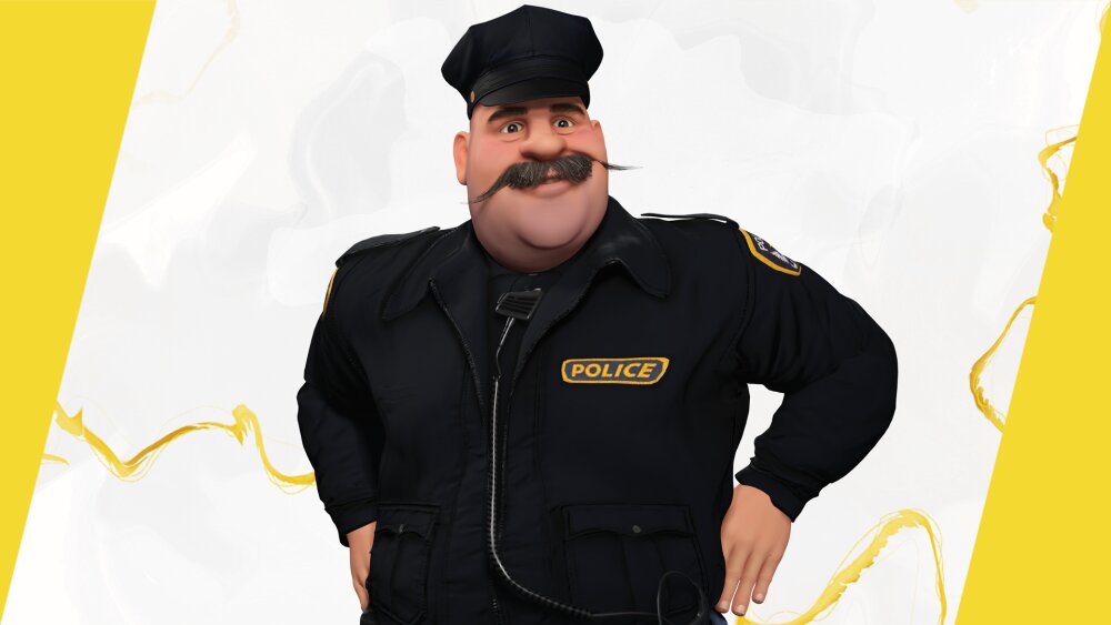 Cartoon Chief Police Officer 3D model - Download on 3DModels.org