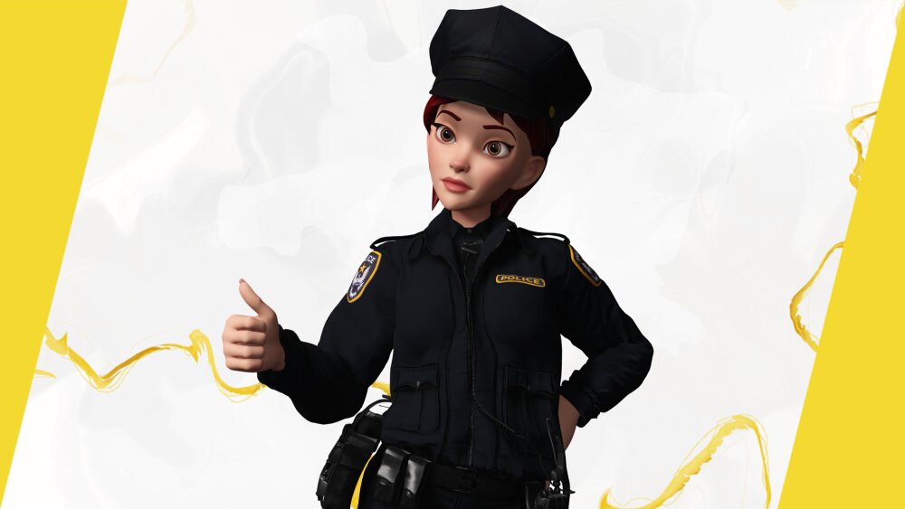 Animated Cartoon Police Officer Character 3D model - Download Cartoon ...
