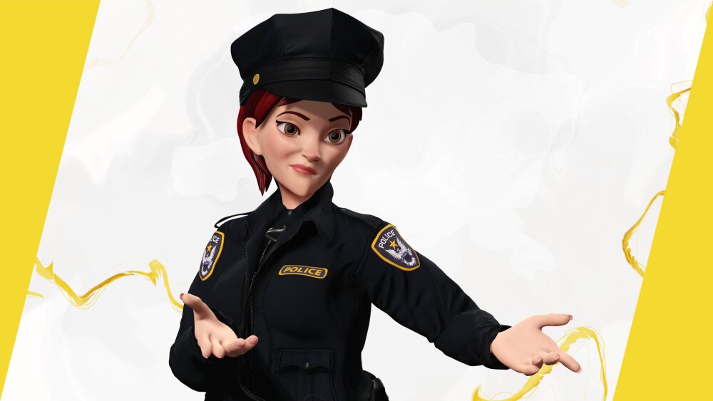 Animated Cartoon Police Officer Character 3D model - Download Cartoon ...