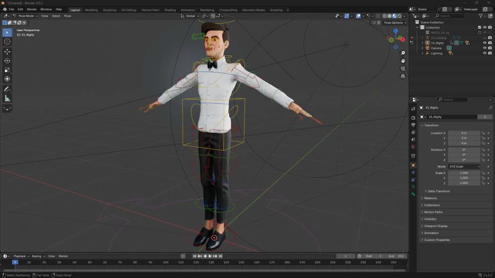 Stylized Cartoon Waiter Character 3D model - Download Cartoon ...
