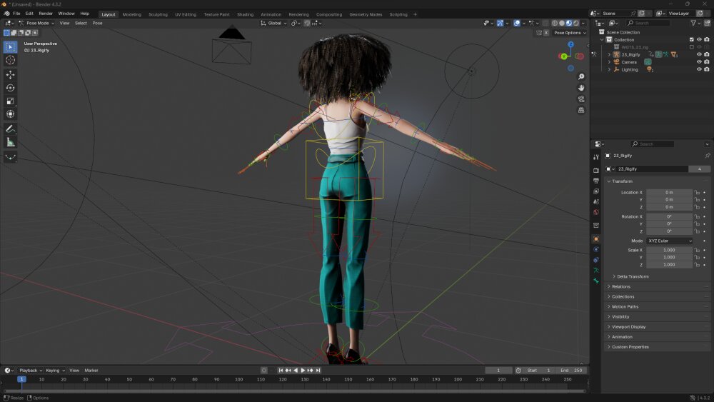 Stylized Toon Lady in Smart-Casual Summer Outfit 3D model - Download ...