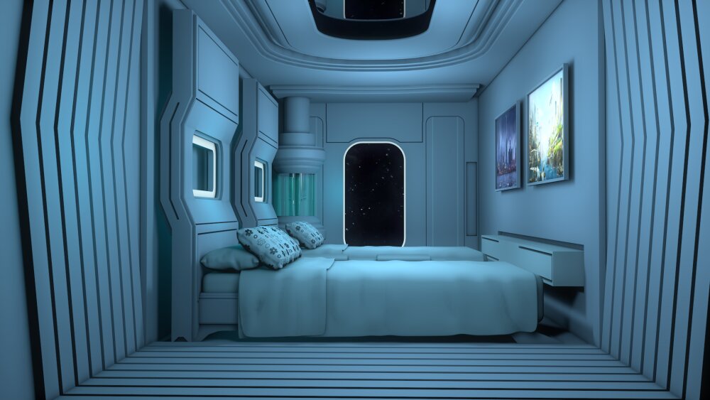 Futuristic Space Capsule Bedroom 3D model - Download Sci Fi on 3DModels.org