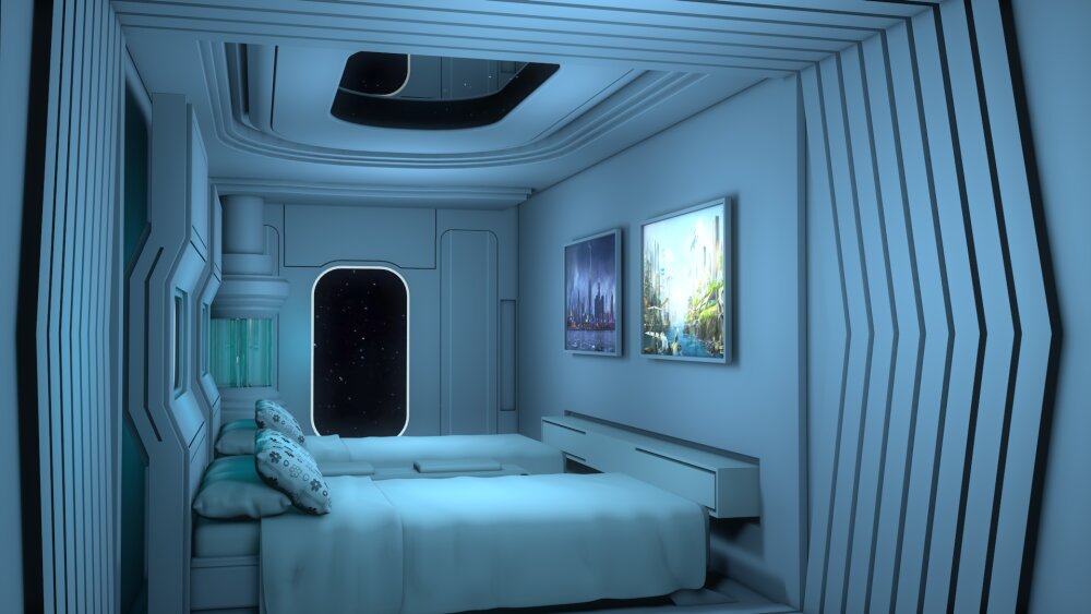 Futuristic Space Capsule Bedroom 3D model - Download Sci Fi on 3DModels.org