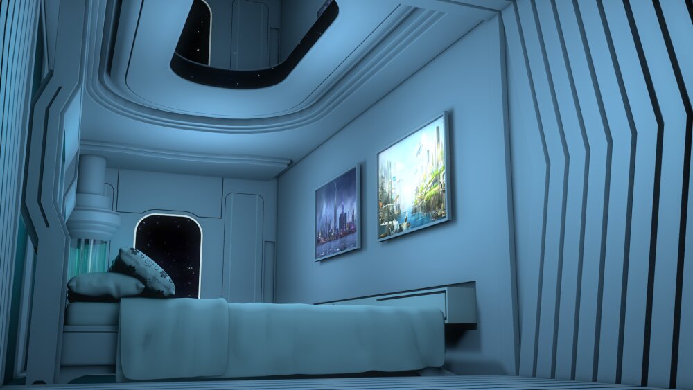 Futuristic Space Capsule Bedroom 3D model - Download Sci Fi on 3DModels.org
