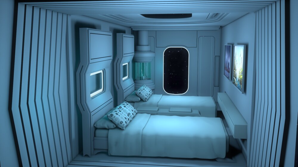 Futuristic Space Capsule Bedroom 3D model - Download Sci Fi on 3DModels.org