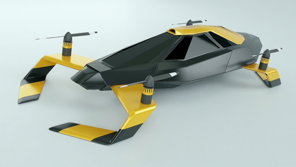 Flying Racing Car Concept 3D model - Download Helicopter on 3DModels.org
