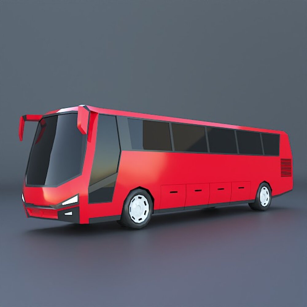Lowpoly Generic Touristic Bus 3D model - Download Bus on 3DModels.org