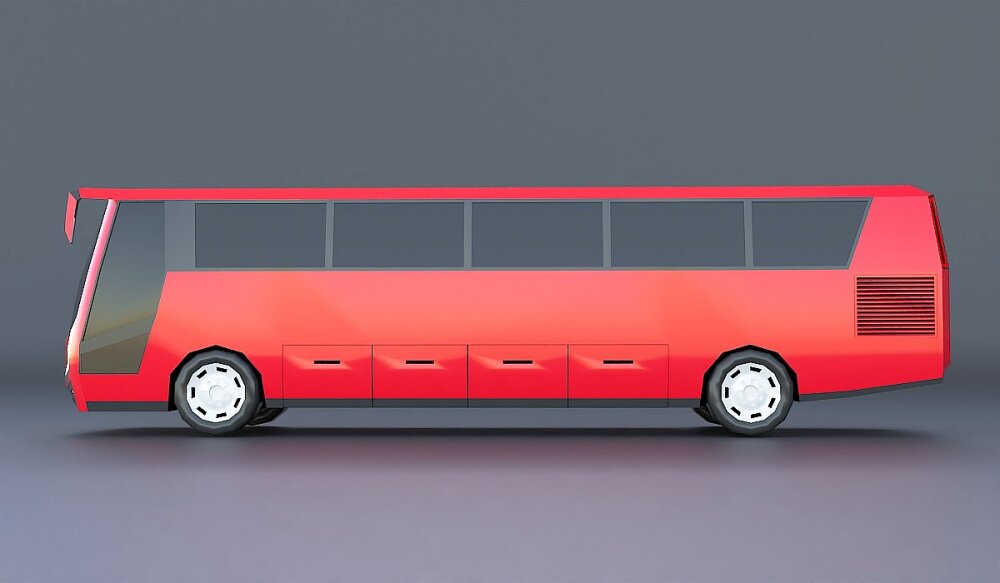 Lowpoly Generic Touristic Bus 3D model - Download Bus on 3DModels.org