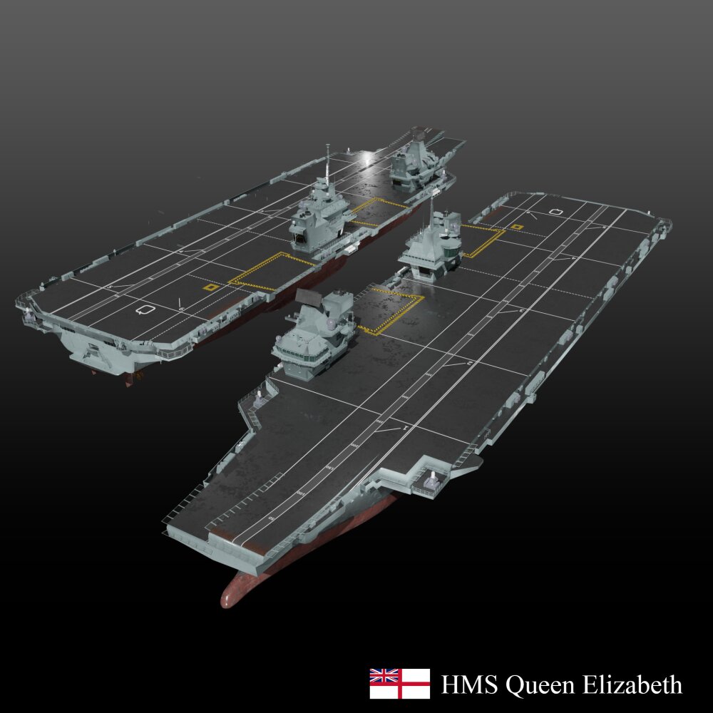 Hms Queen Elizabeth Aircraft Carrier Low-poly 3D model - Download ...