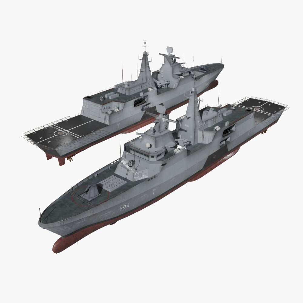 Egyptian Navy Al-aziz Class Frigate Low-poly 3Dモデル - ダウンロード 軍艦 on ...