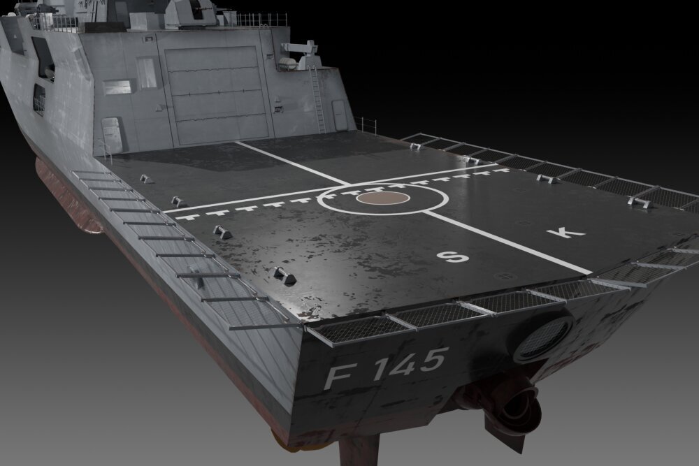 Meko A200 Valour Class Frigate Low-poly 3D model - Download Warship on ...